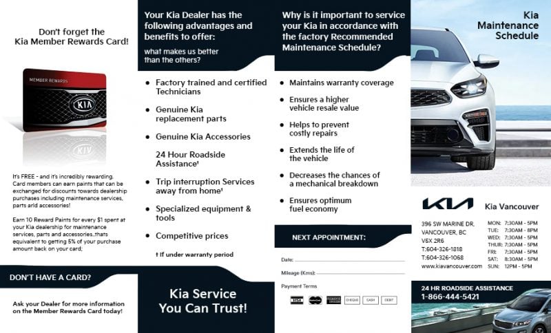 Kia Maintenance Schedule | Kia Vancouver